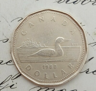 1 Dollars 1988. - Elizabeth II Regina, Canadian coins, Original coin ...