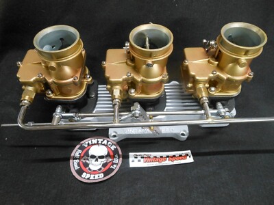 VINTAGE SPEED STROMBERG 97 STYLE 3 X 2 DI-CHROMATE HOT ROD FLATHEAD TRI ...