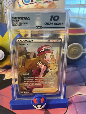 Pokémon TCG Full Art SERENA Trainer Silver Tempest, CAG GEM MINT 10 | eBay