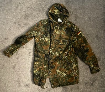 Vtg 90s German Bundeswehr Army Military Flecktarn Multi Camo Parka ...