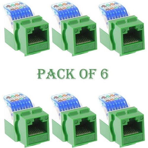 6x RJ45 Cat5E Keystone Jack Tool Less Snap-in Network LAN Ethernet 8P8C ...