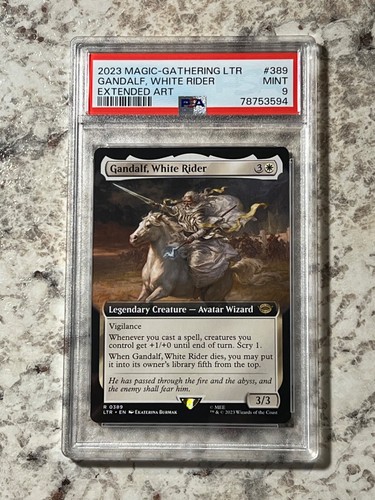 2023 MTG Lord of the Rings Gandalf White Rider Extended Art LTR 389 PSA ...