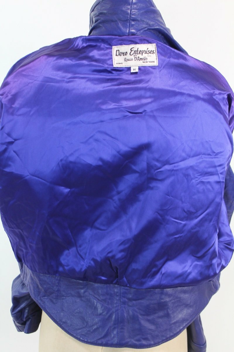 Vintage Rocco D'Amelio Blue Leather Jacket 1980s Avan… - Gem