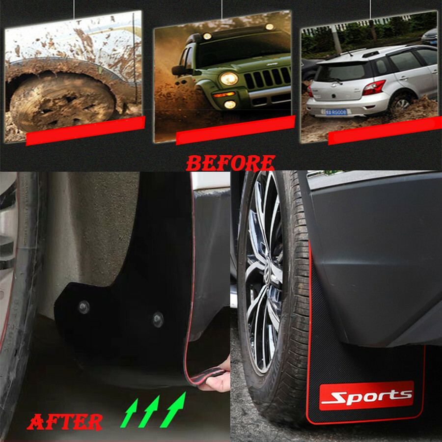 4Pcs/set Car Front+Rear Fenders Mud Flaps Mudguards Splash Guards ...