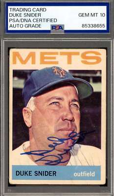 Duke Snider Gem Mint 10 PSA DNA Signed 1964 Topps Autograph | eBay