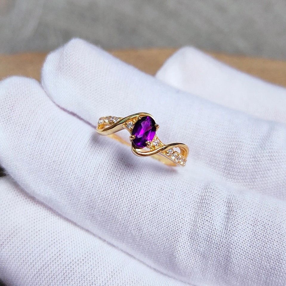 Natural Amethyst Ring, 92.5 Solid Sterling Silver Handmade Ring ...