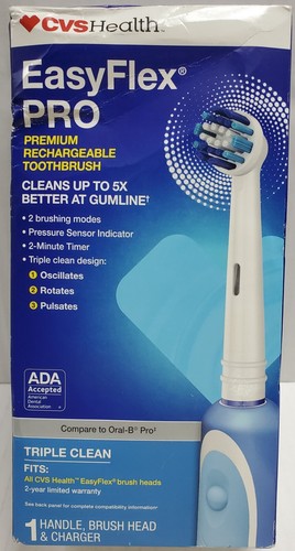 CVS Easy Flex Pro Premium Rechargeable Toothbrush W/Handle, Brush Head ...