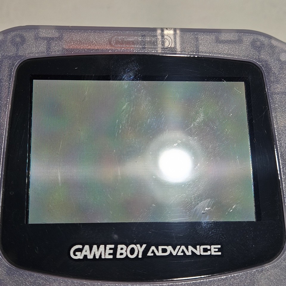 GameBoy Advance Console Nintendo Clear Glacier Handheld GBA System READ ...