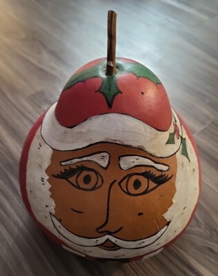 IPU PAWEHE Handmade Hawaiian Decorated Gourd Santa by Tom Kahalelaukoa ...