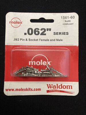 Molex 1561-60 connector pins .062 male & female, wire size 24-18AWG 10 ...