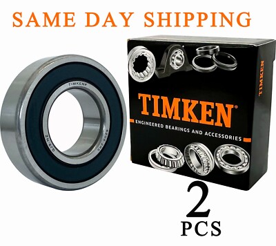 2PACK TIMKEN 6205-2RS 25X52X15MM Double Rubber Seal Bearings USA Brand ...