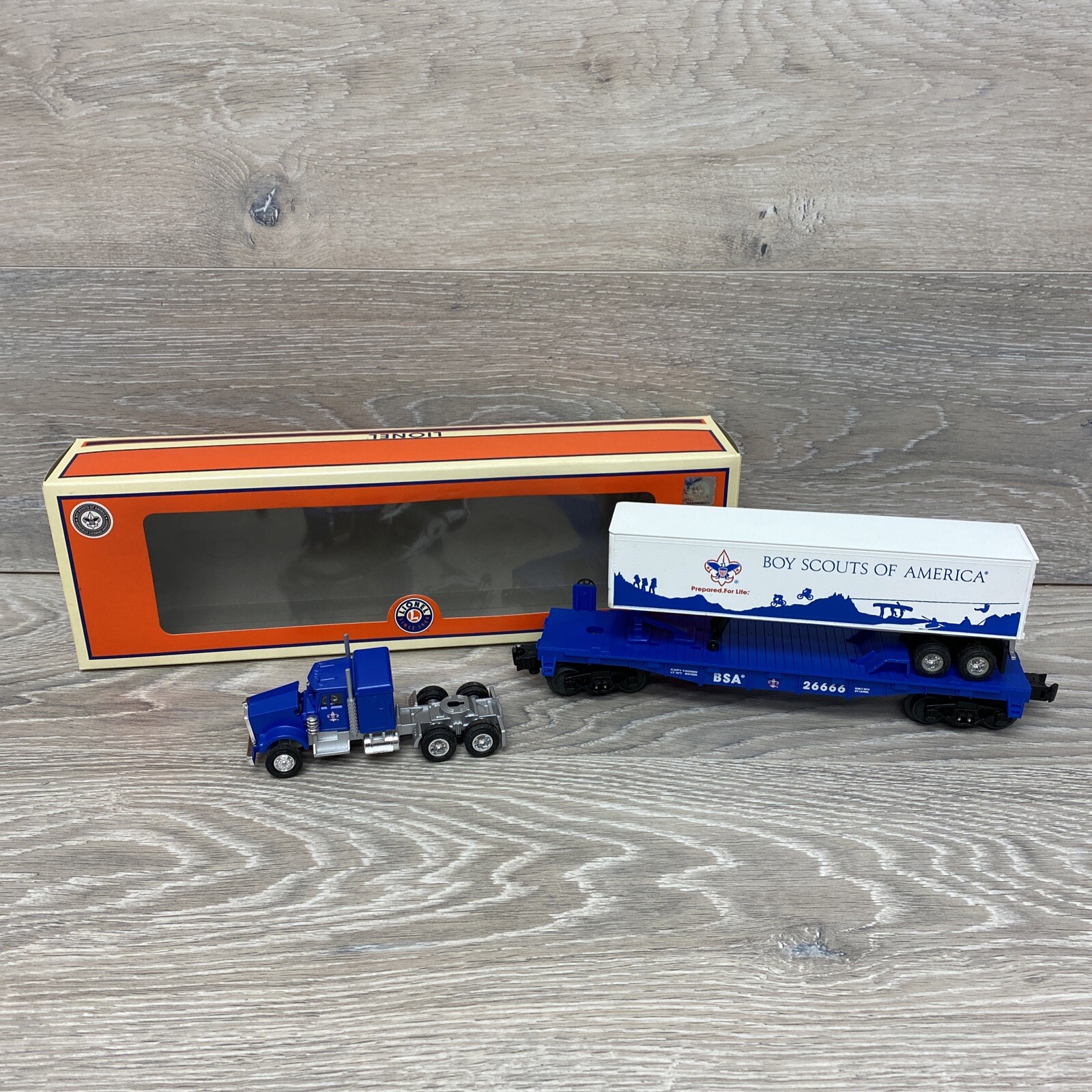 Lionel Boy Scouts Of America Flat Car with Trailer 6-26666 | eBay