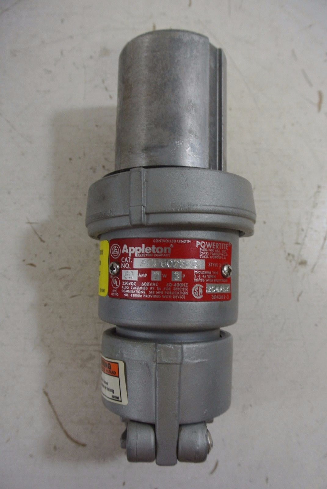 Appleton 60 Amp Powertite 2 Wire 3 Pole Cat: ACP6023BC | eBay