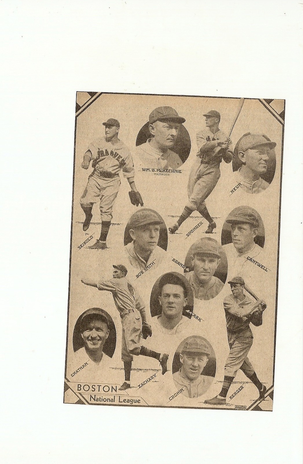 Braves 1930 Conlon Team Picture Bill McKechnie Wally Berger Al Spohrer ...
