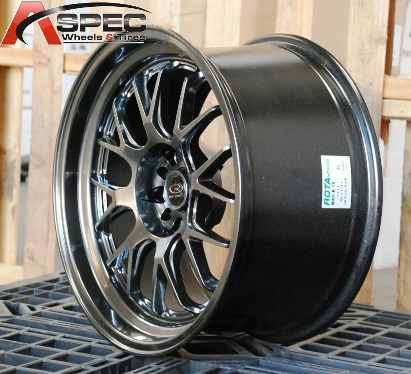 18x9.5 Rota MXR 5x114.3 +38 Hyper Black Rims (New Set) | eBay