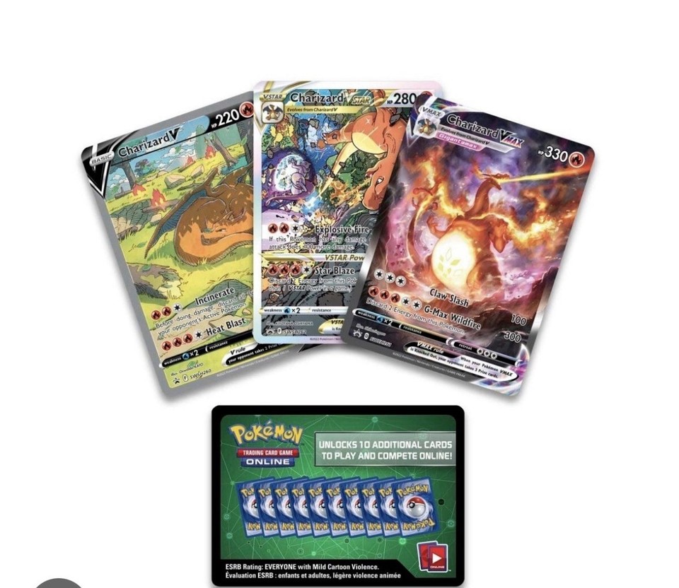 Pokémon Charizard UPC Promo Cards Set of 3 - V, VMax, & VStar *SEALED ...