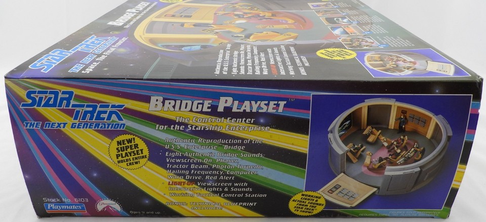 Vtg 1993 Playmates Star Trek Next Generation Bridge Playset #6103 w ...
