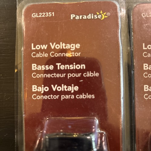 Lot Of 3 Paradise Low Voltage Cable Connector GL22351 New in Package | eBay