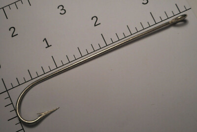 100 MUSTAD 5/0 SQUID CARLISLE FISHING HOOKS LARGE RING TINNED EX STRONG ...