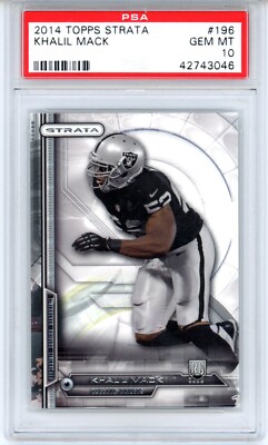 KHALIL MACK 2014 TOPPS STRATA ROOKIE CARD RC PSA 10 GEM MT RAIDERS | eBay