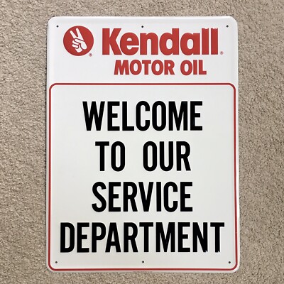 Vintage 1992 Kendall Motor Oil Embossed Metal Sign 24x18” Scioto Signs ...