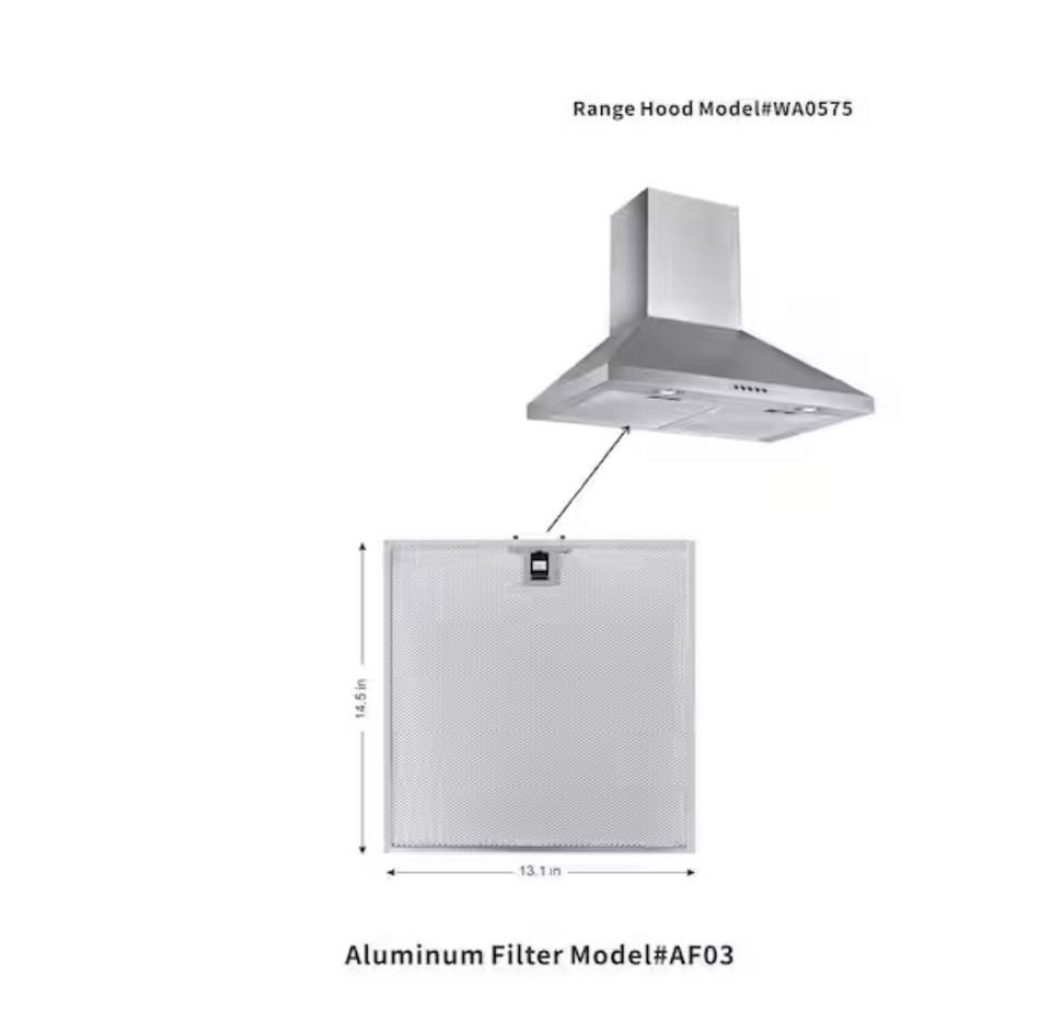 2-Pack Aluminum Filters For Vissani 30 In. Pyramid Wall Mount Range ...