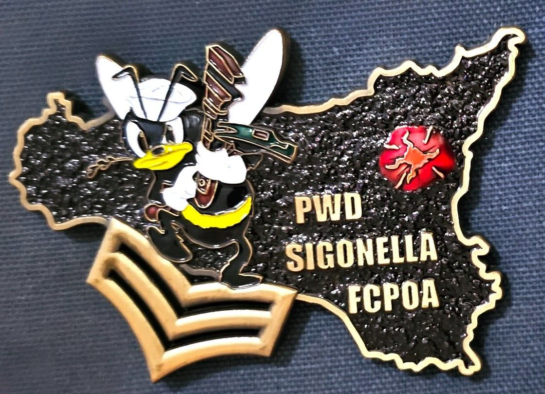Awesome 3" Navy USN FCPOA Challenge Coin Seabees PWD Sigonella Italy | eBay