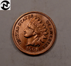 1908 Indian Head Penny Cent ~ Borderline Uncirculated (red) *AU++* ~ 1 ...