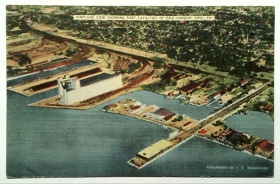 Vintage Linen Postcard Erie Harbor Port Facilities Erie PA 1946 | eBay