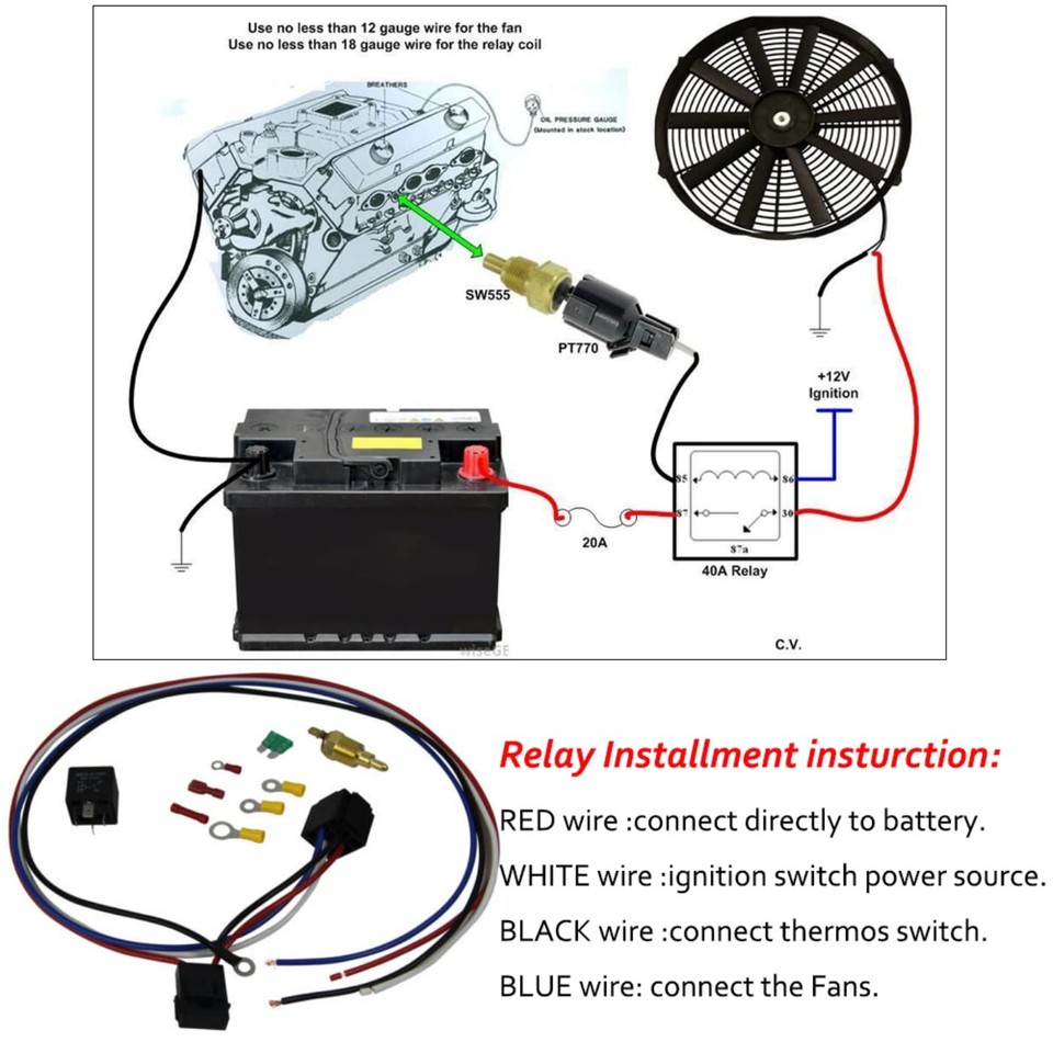 Aluminum Radiator for Chevy Silverado Tahoe Row Core Shroud Fan Relay ...