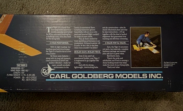 Carl Goldberg Models "THE TIGER 2" KITS 61 in. WINGSPAN - New | eBay