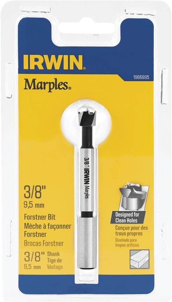 [2] IRWIN TOOLS 1966895 IRWIN 3/8" MARPLES WOOD DRILLING FORSTNER BIT ...