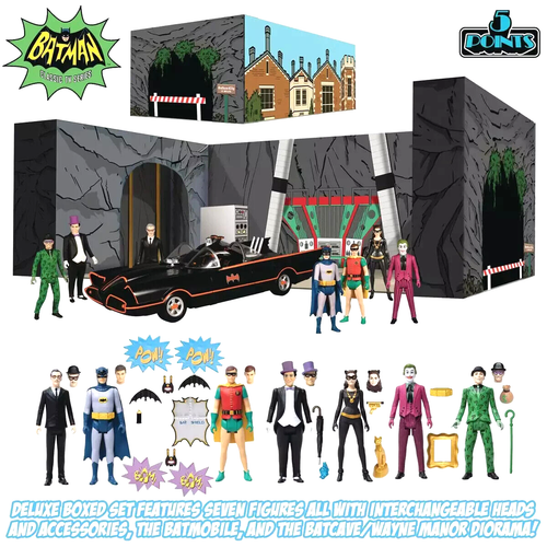 MEZCO BATMAN NEW SEALED 1966 DELUXE LARGE GIANT BOXED SET BATMOBILE 7 ...