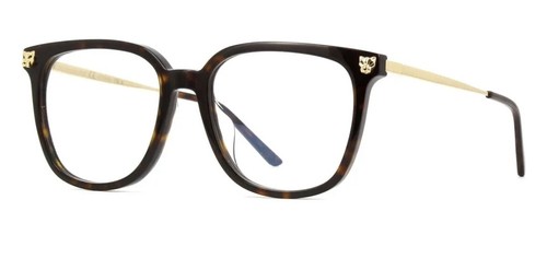 Cartier Panthere Rectangle Eyeglasses Havana Gold Frame Full Rim | eBay