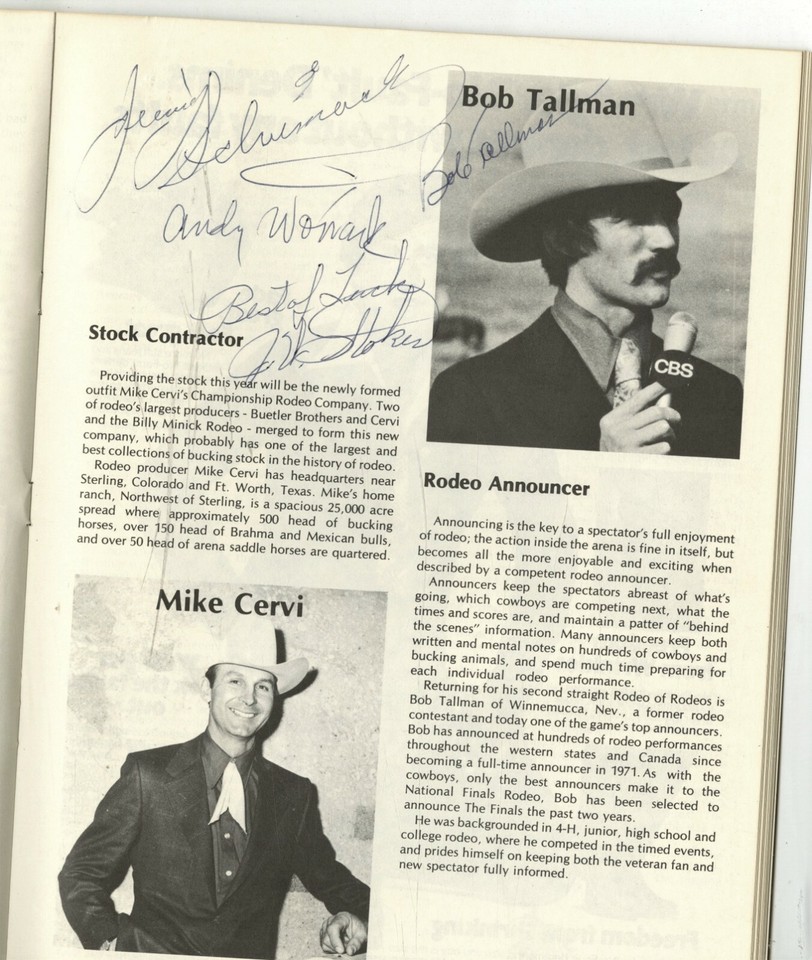 1977 Phoenix Jaycees 47th Rodeo Of Rodeos Program Sign Rex Allen Jr ...