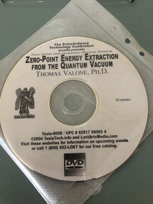 Zero Point Energy Extraction From The Quantum Vacuum DVD Thomas Valone ...