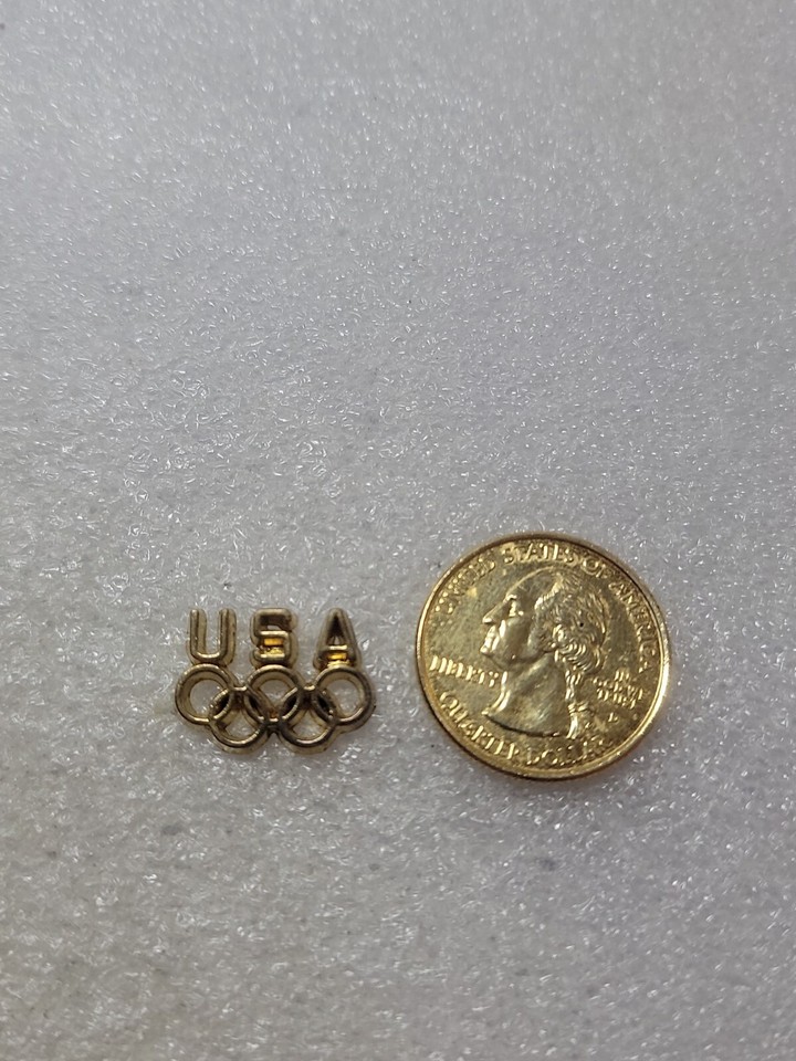Vintage 90s Team USA Olympic Gold Toned Colored Olympic Rings Pin ...