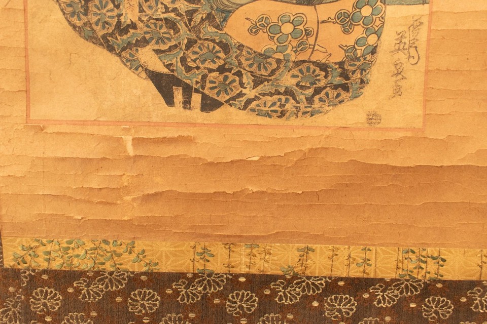 Used M Keisai Eisen Fan Indoor Flower Fan Edo Kaei Hanging Scroll Oiran ...