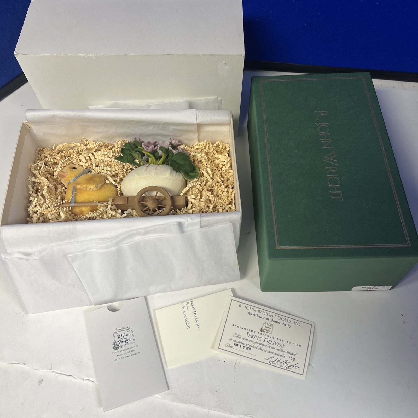 Spring Delivery Chick Egg Cart Springtime Friends R John Wright Doll Mohair /250 | eBay