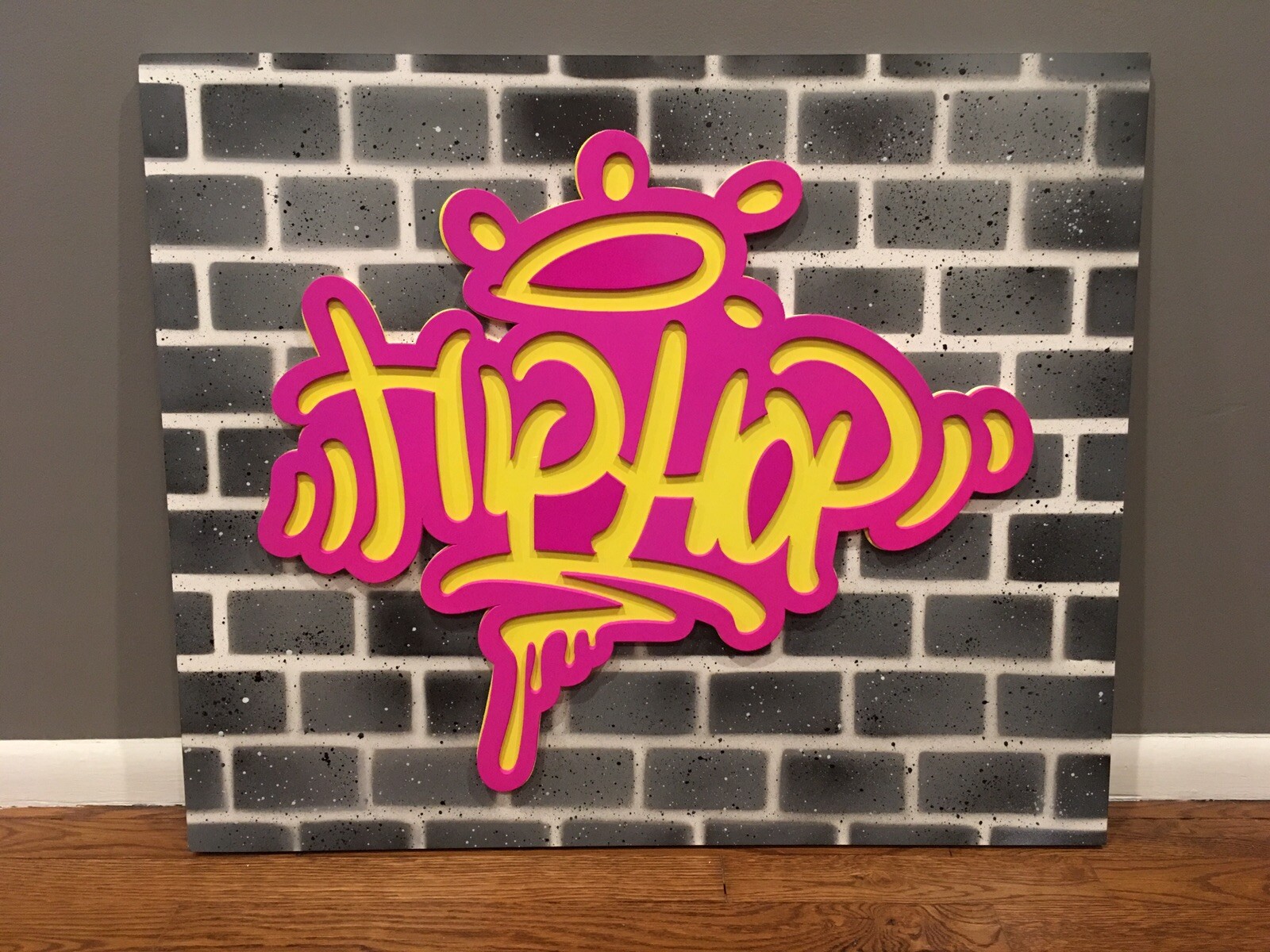 Hip Hop Graffiti Spray Paint Style Logo Sign Display Wall Art Artwork ...