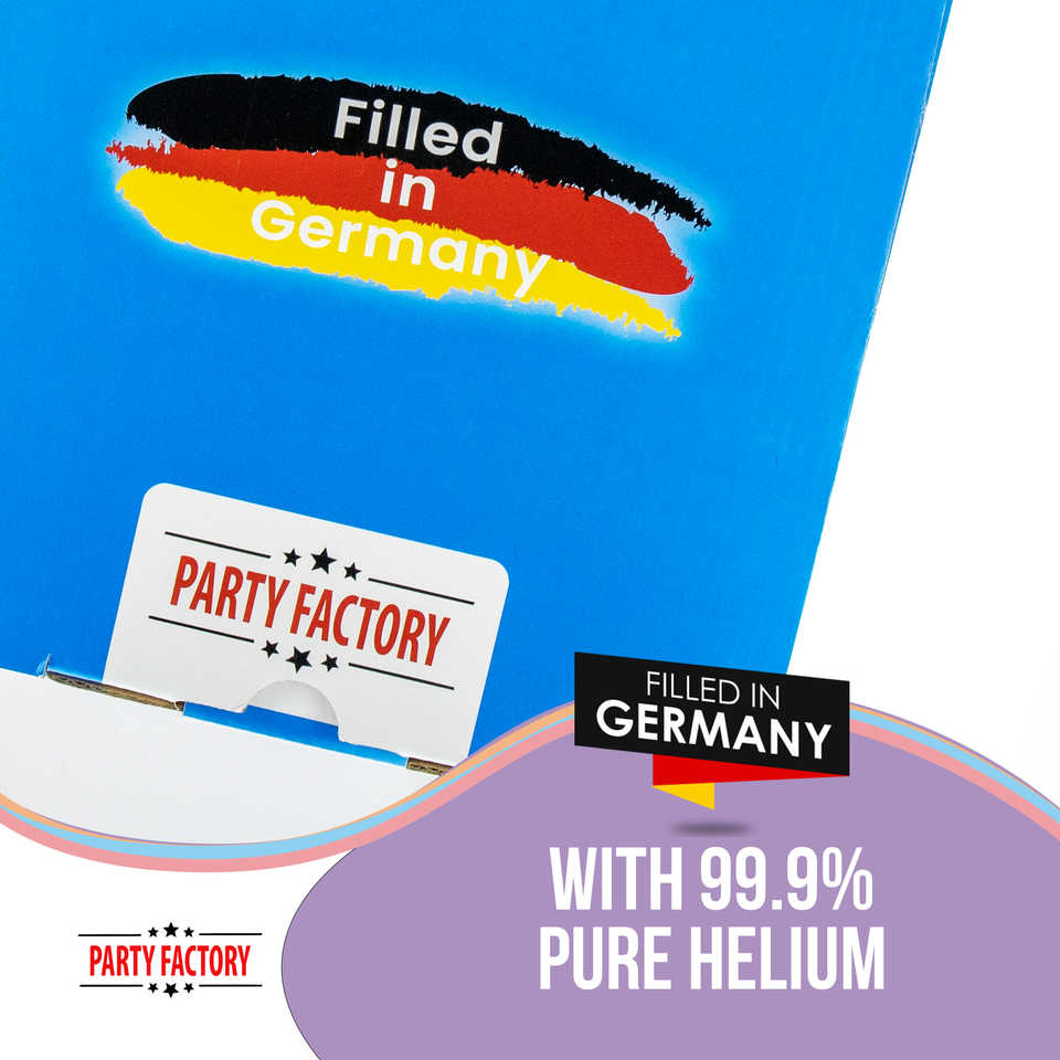 Party Factory Helium Balloon Gas for up to 30 Balloons Helium Bottle 7 ...