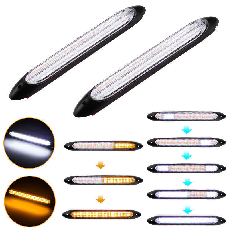 2X Sequential LED Strip Turn Signal Indicator Car DRL Daytime Running ...