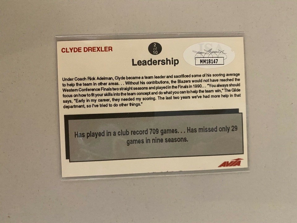 Clyde Drexler signed AVIA Shoe card Regional JSA Cert Free Shipping | eBay