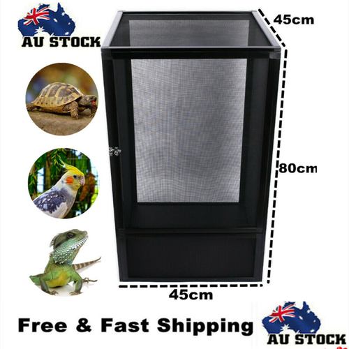 45x45x80cm Reptile Enclosure Terrarium Insect Mesh Cage Large Aluminum ...