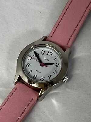 Timex Women's Easy Reader Silver Tone Pink Band T79081- New Battery | eBay