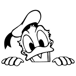 5.2" PEEKING DONALD Vinyl Decal Sticker Car Window Laptop Disney Duck ...