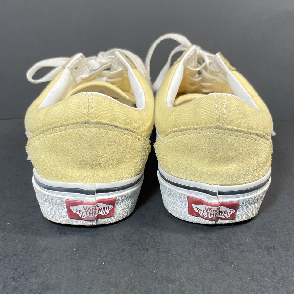 Vans OLD SKOOL Pale Yellow Canvas Suede Lace Up Low Top Shoe Mens 6.5 ...