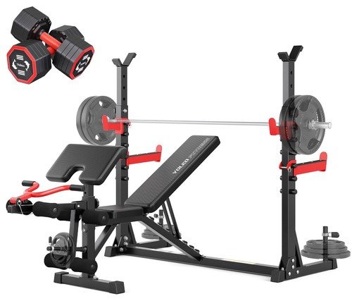 880LBS Weight Bench with Rack - Bench Press Set, Leg Extension | eBay