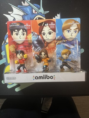 Mii Fighter 3-Pack Super Smash Bros Amiibo First Print Switch 3DS Wii U ...