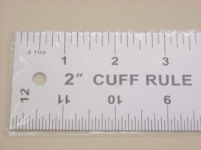 CUFF WIDTH RULER 12" X 2" ALUMINUM CUFF-WIDE RULER | eBay